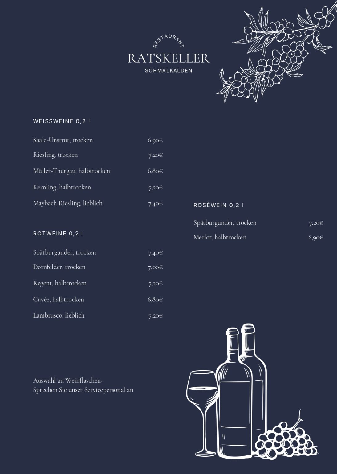 Menu – Ratskeller – Gemütliches Familienrestaurant